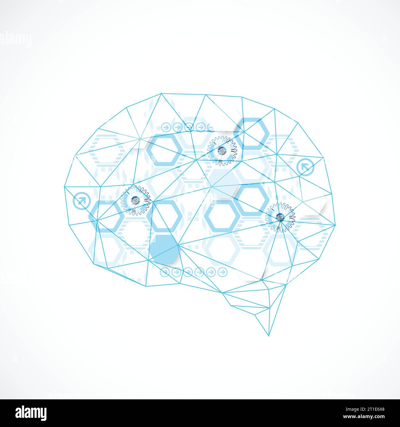 Abstract digital brain,technology concept. Vector Stock Vector Image ...