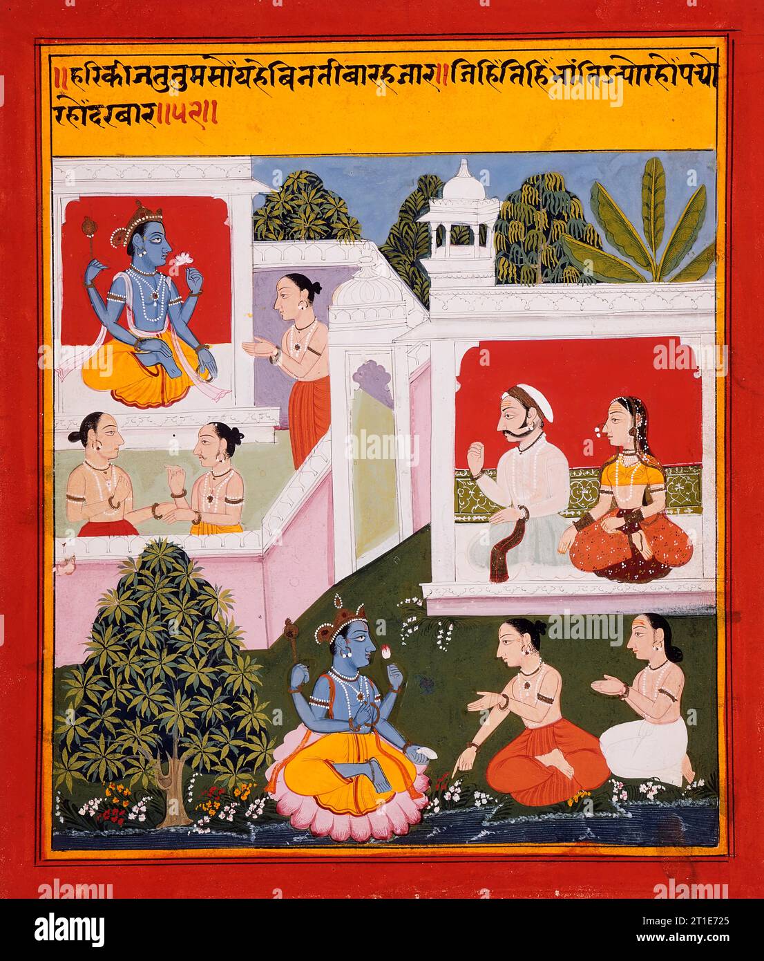 The Poet's Prayer to Krishna, Folio illustrating the Satsaiya of ...