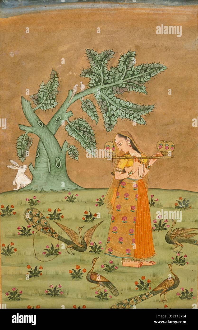 Sorathi Ragini, Wife of Megha Mallar Raga, Folio from a Ragamala ...