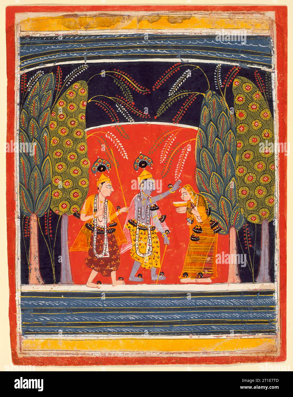 Krishna Making Kubja Beautiful, Folio from a Bhagavata Purana (Ancient ...