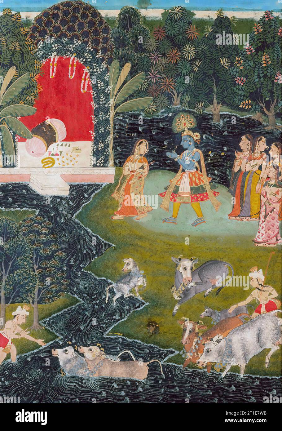 Dalliance in Vrindavan, c1725 Stock Photo - Alamy