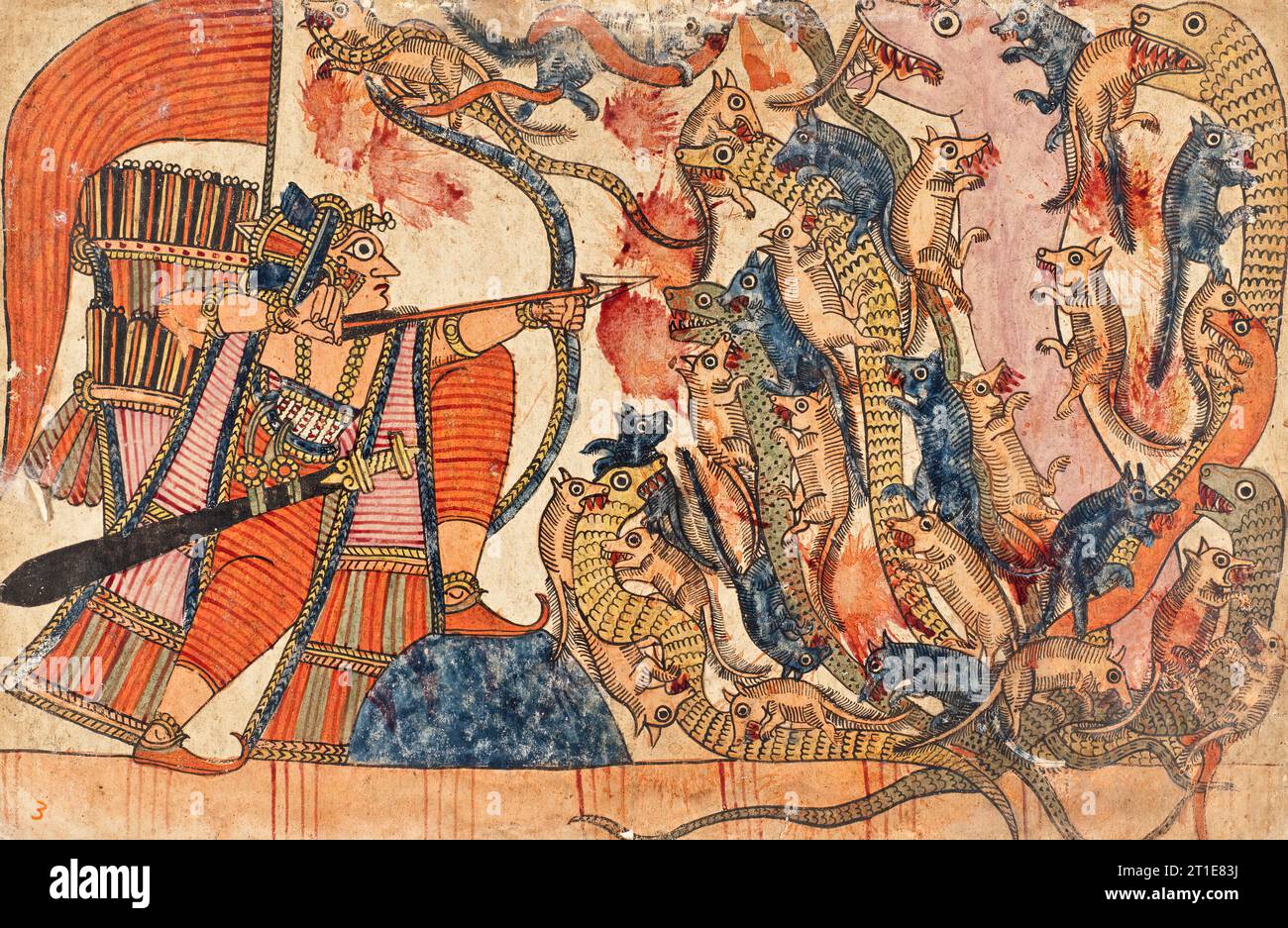 Fight of the Mongoose and the Serpent Armies (recto), Scenes from the ...