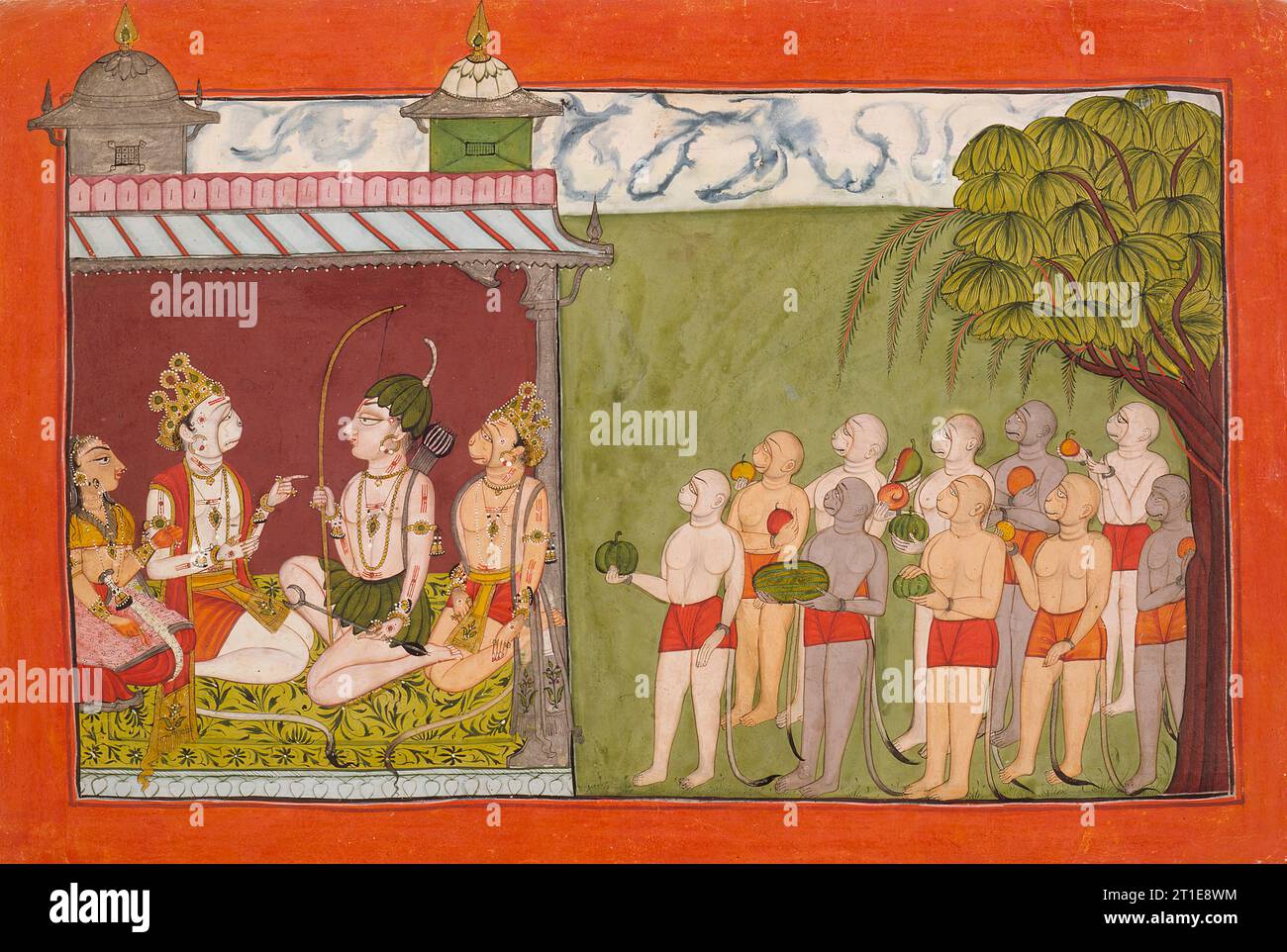 Lakshmana Meets with Tara, Sugriva, and Hanuman in the Palace of ...