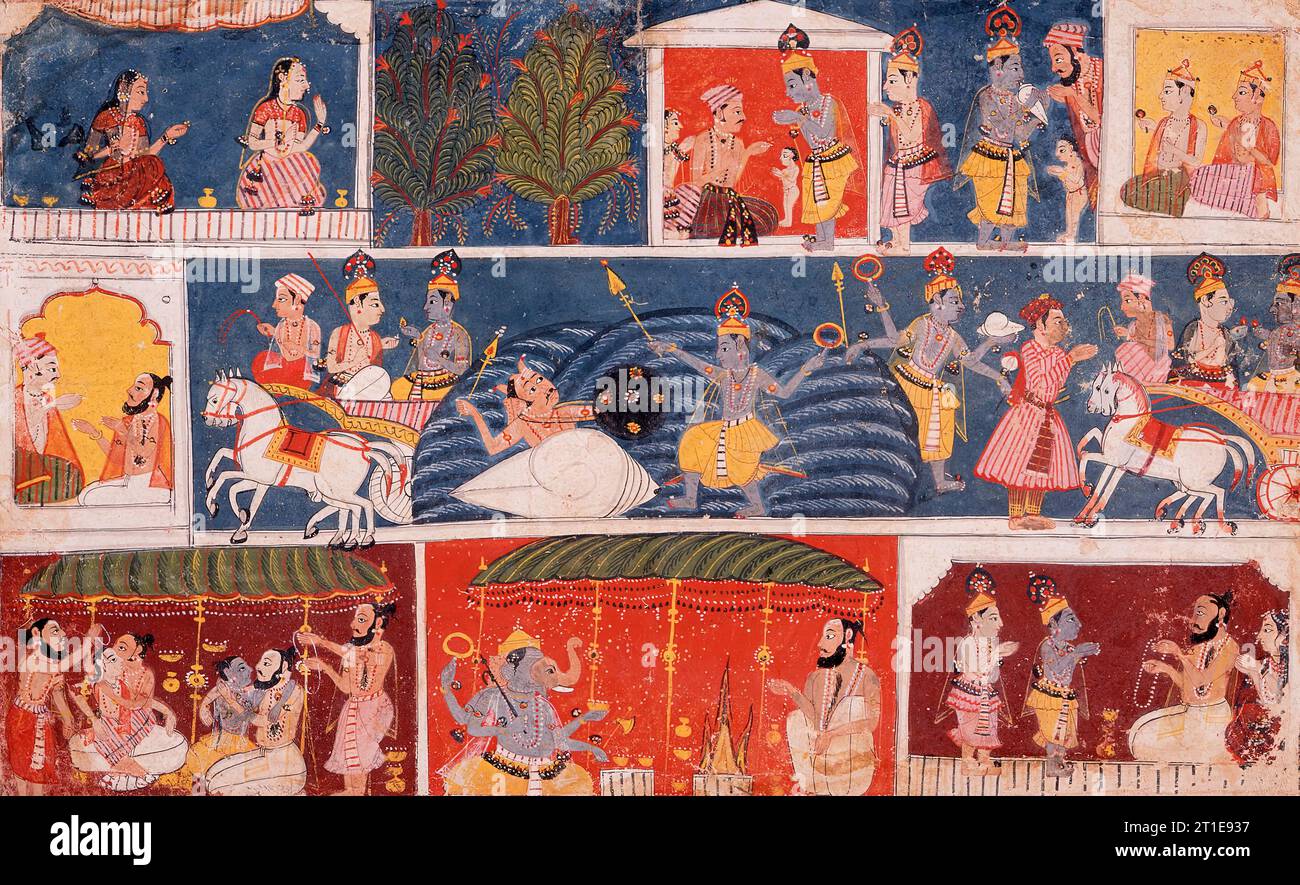 Krishna Receives the Sacred Thread and Returns his Preceptor Sandipani ...