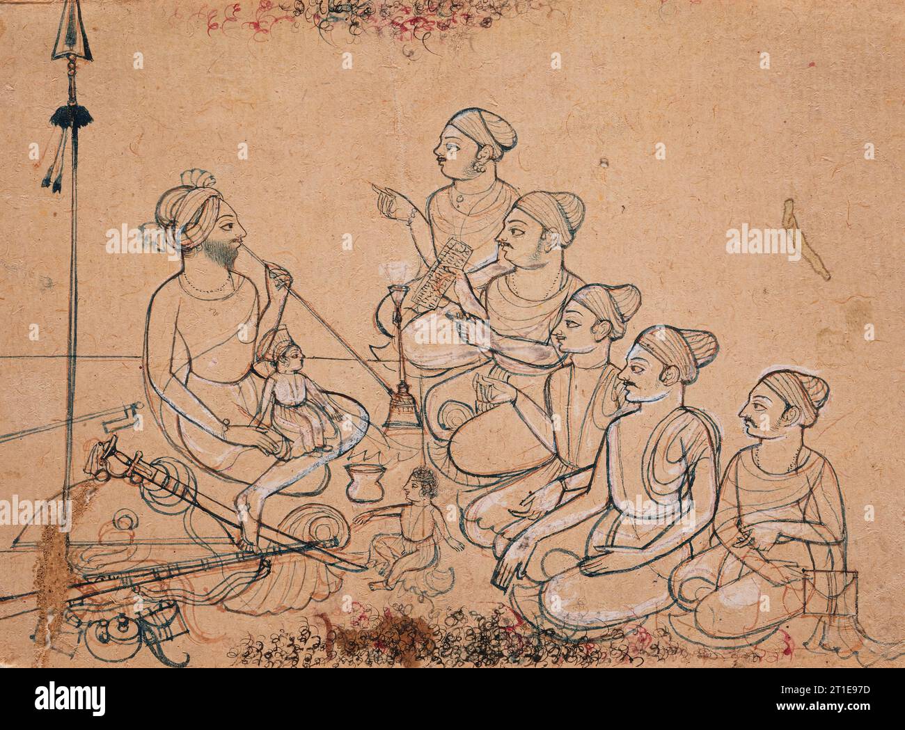 A Prince and His Sons Receive Visitors in the Mardana (Men's Quarter ...