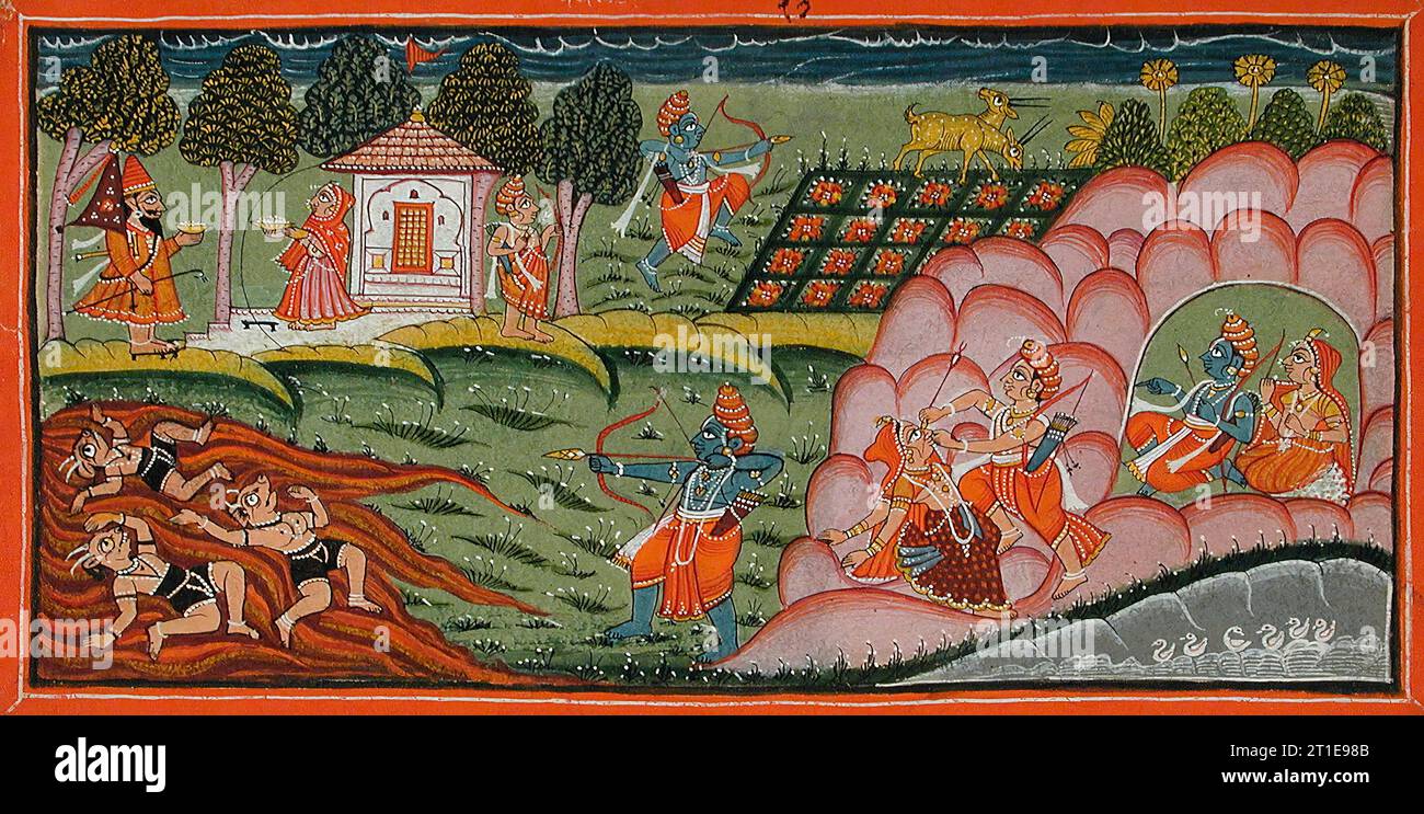 Episodes in the Panchavati Forest, Folio from a Ramayana (Adventures of ...