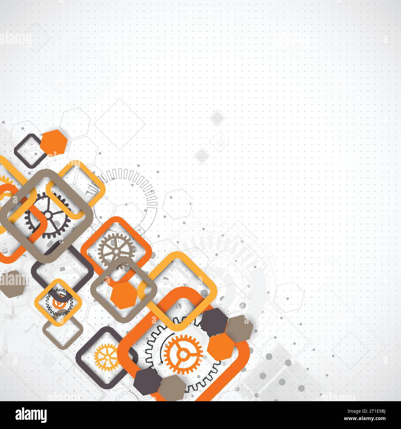 Abstract technology square background with cogwheels. Vector Stock ...