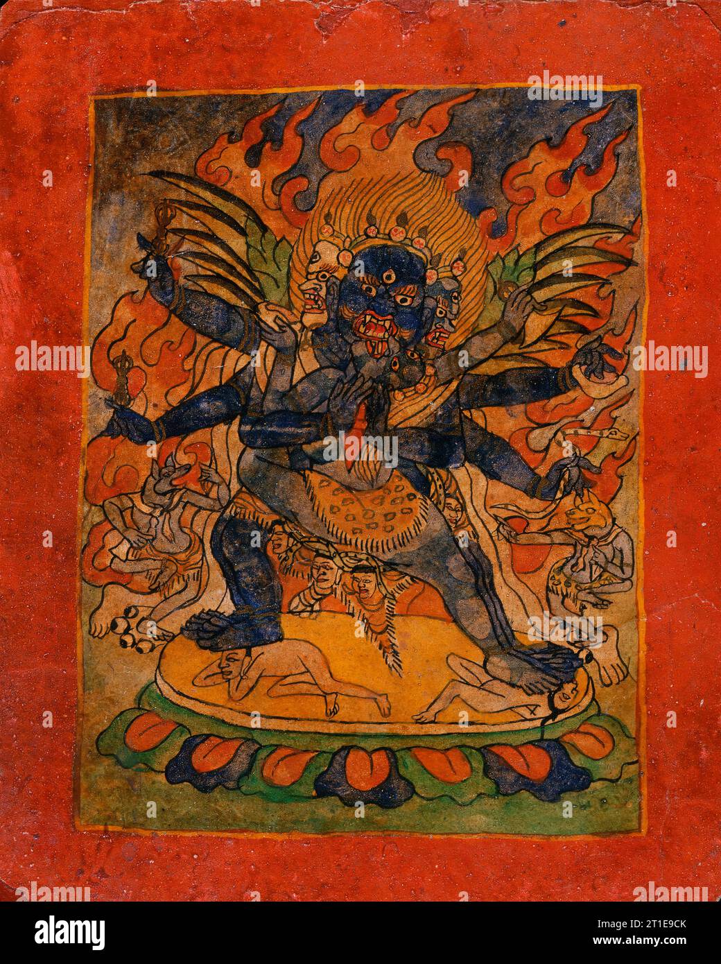 Vajrakumara (?) and Consort, Nyingmapa Buddhist or Bon Ritual Card ...