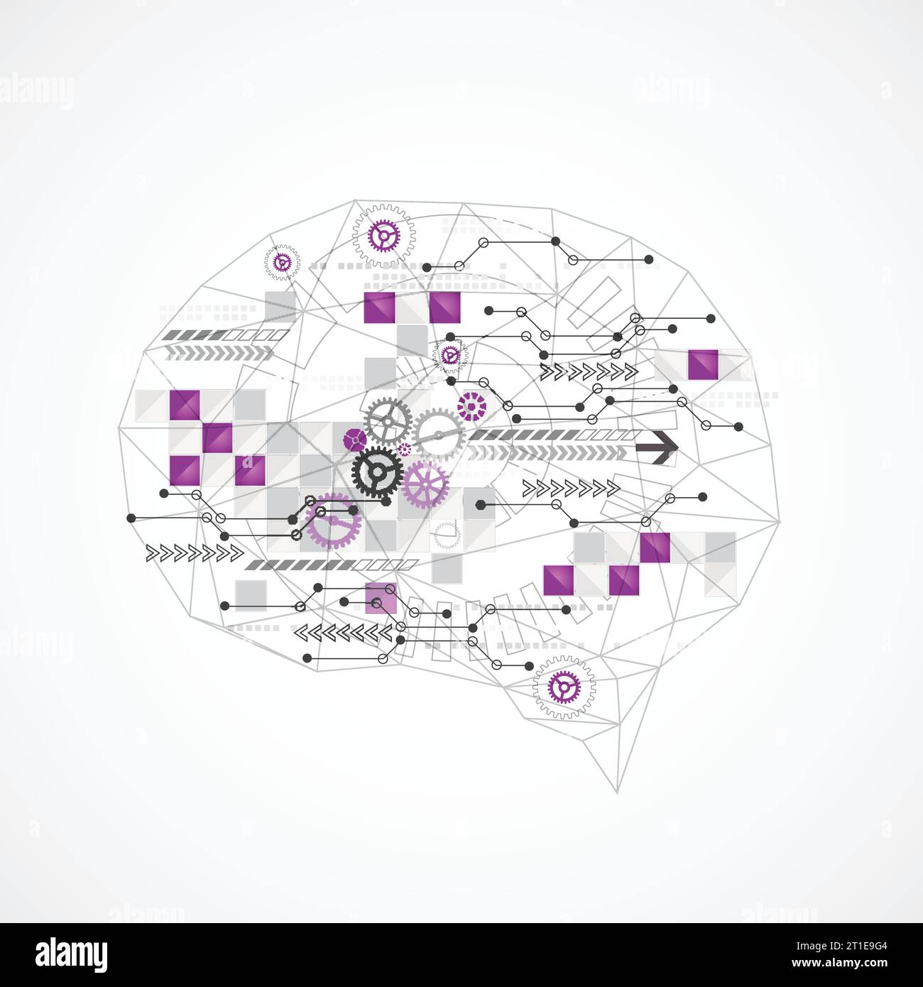 Abstract digital brain,technology concept. Vector Stock Vector Image ...