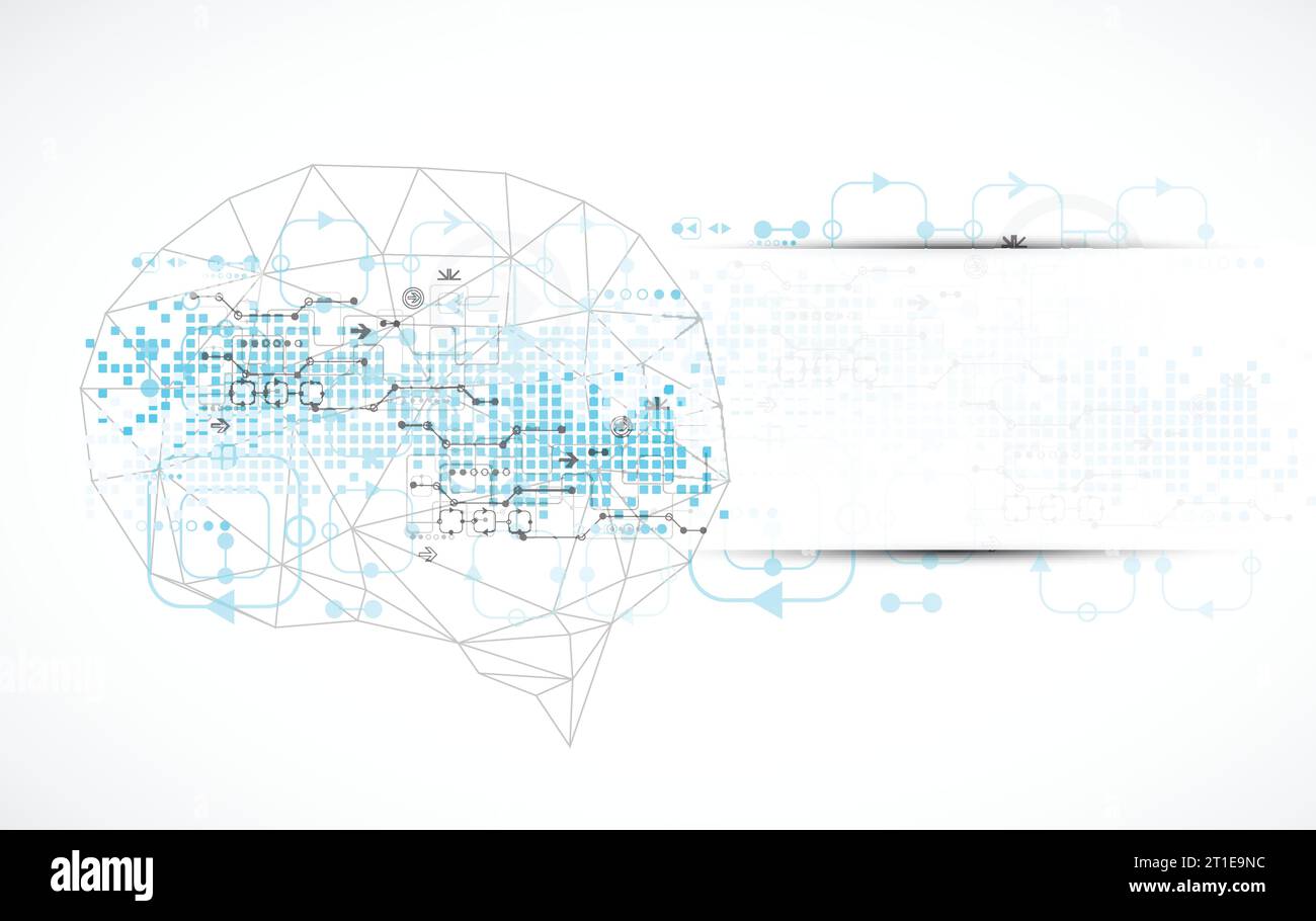 Abstract digital brain,technology concept. Vector Stock Vector Image ...