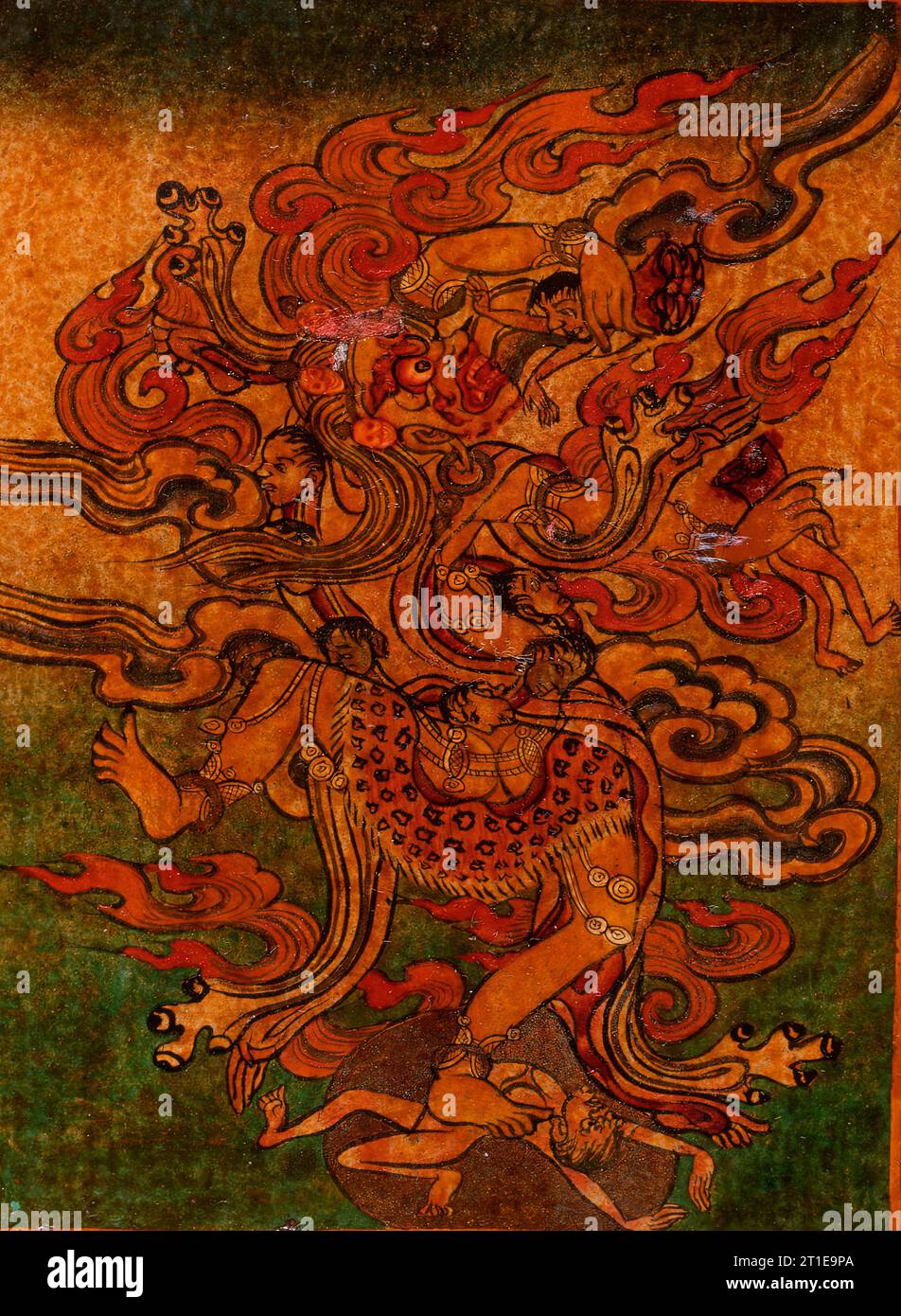 Form of Palden Lhamo (?), Nyingmapa Buddhist or Bon Ritual Card, 18th ...