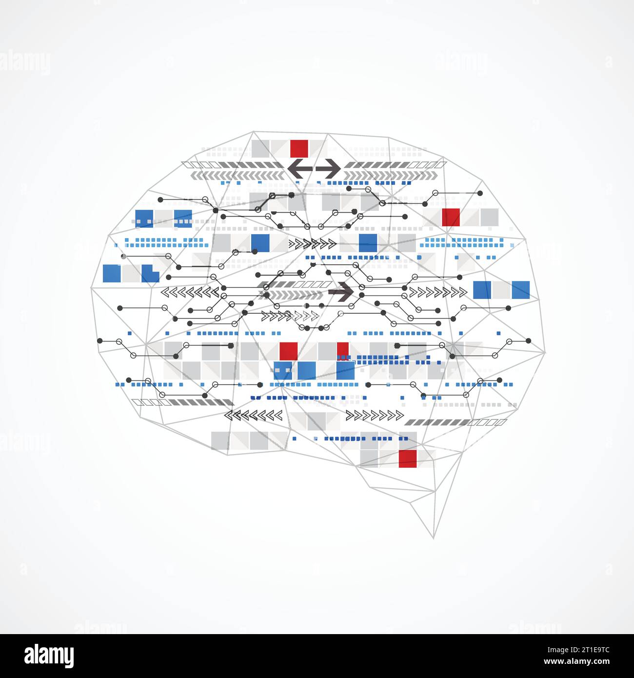 Abstract digital brain,technology concept. Vector Stock Vector Image ...