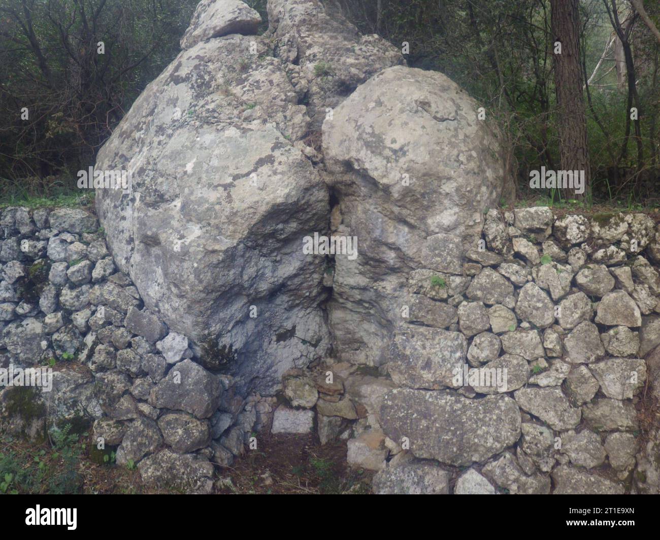 Stone Wall Around A Garden As Demarcation From Public Space Stone Wall ...