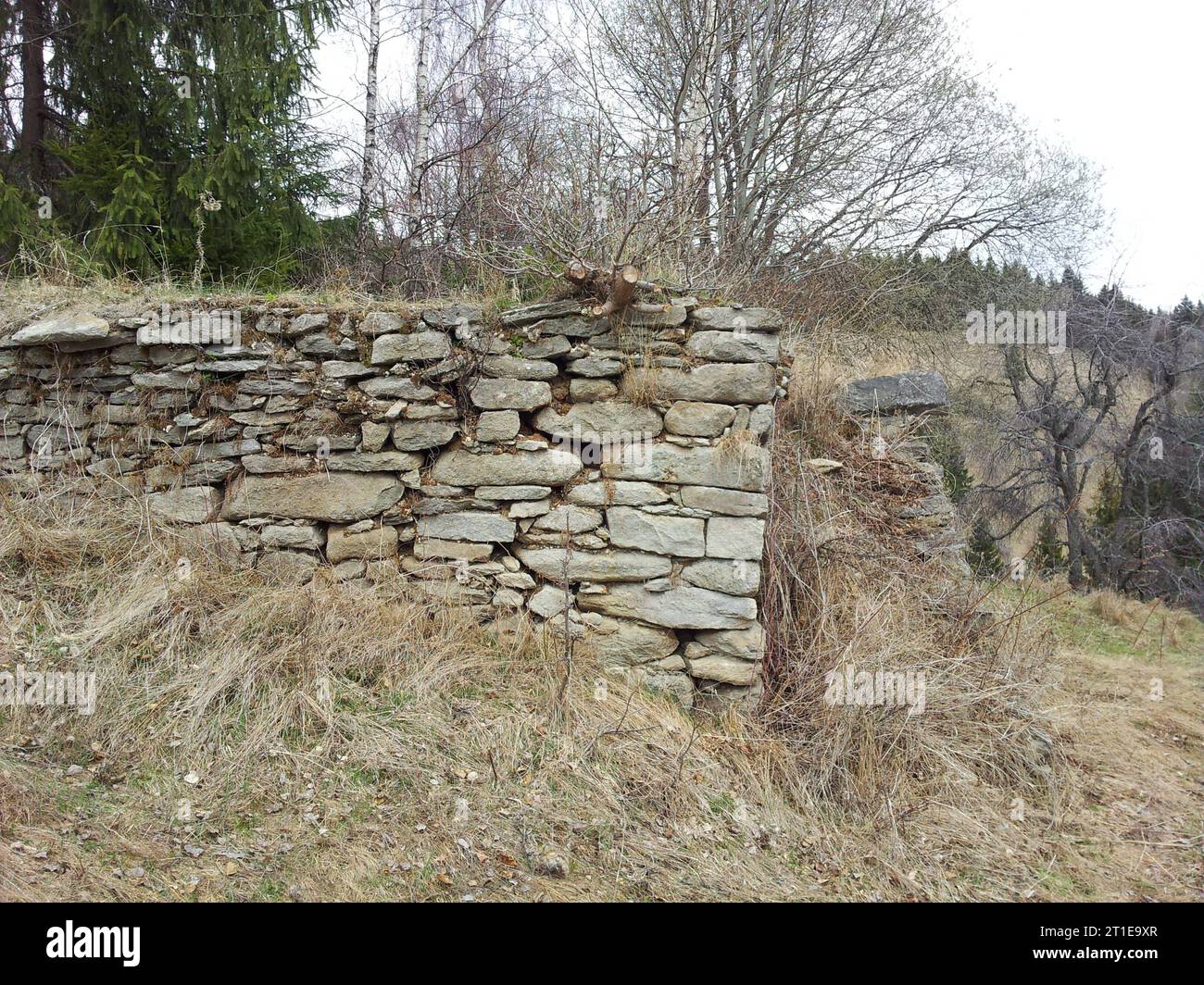 Stone Wall Around A Garden As Demarcation From Public Space Stone Wall ...