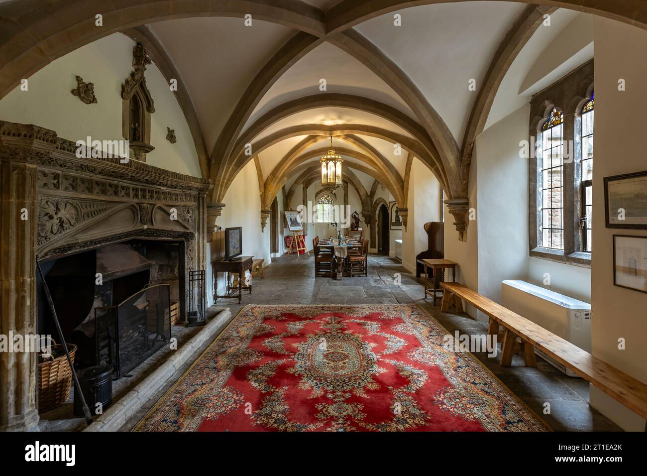 Entrance Hall at The Bishop's Palace, Wells, Somerset, England, UK ...
