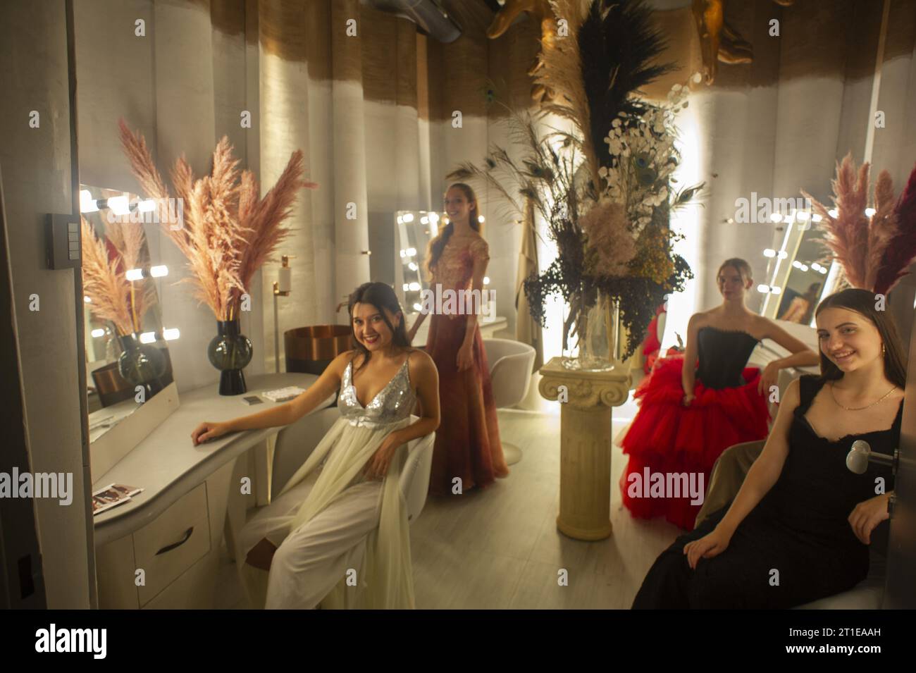 Italy, Milan, Arcimboldi Theater, Artists' dressing rooms with the ...