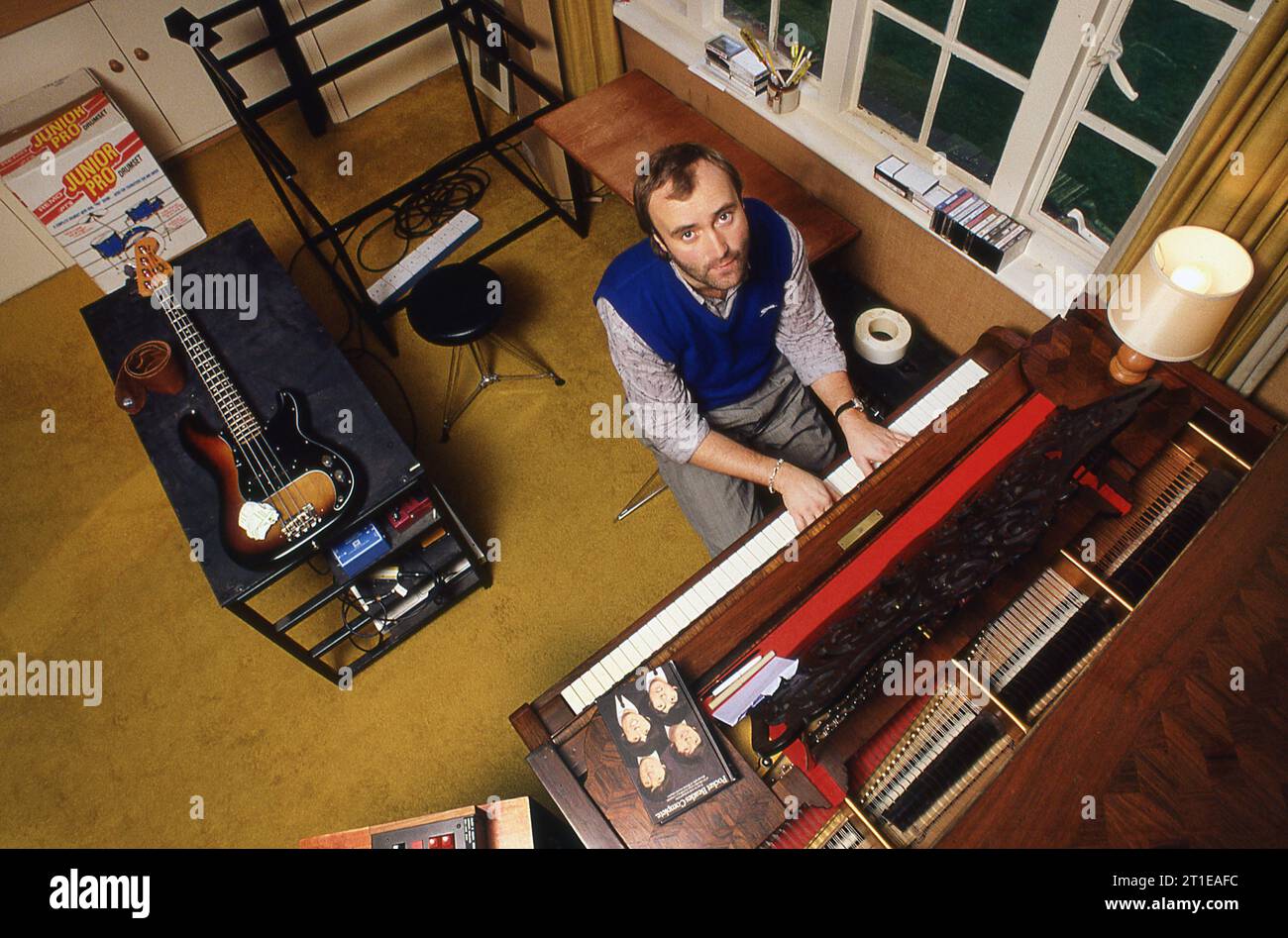 Phil Collins at his home in Surrey UK 1984 Stock Photo - Alamy