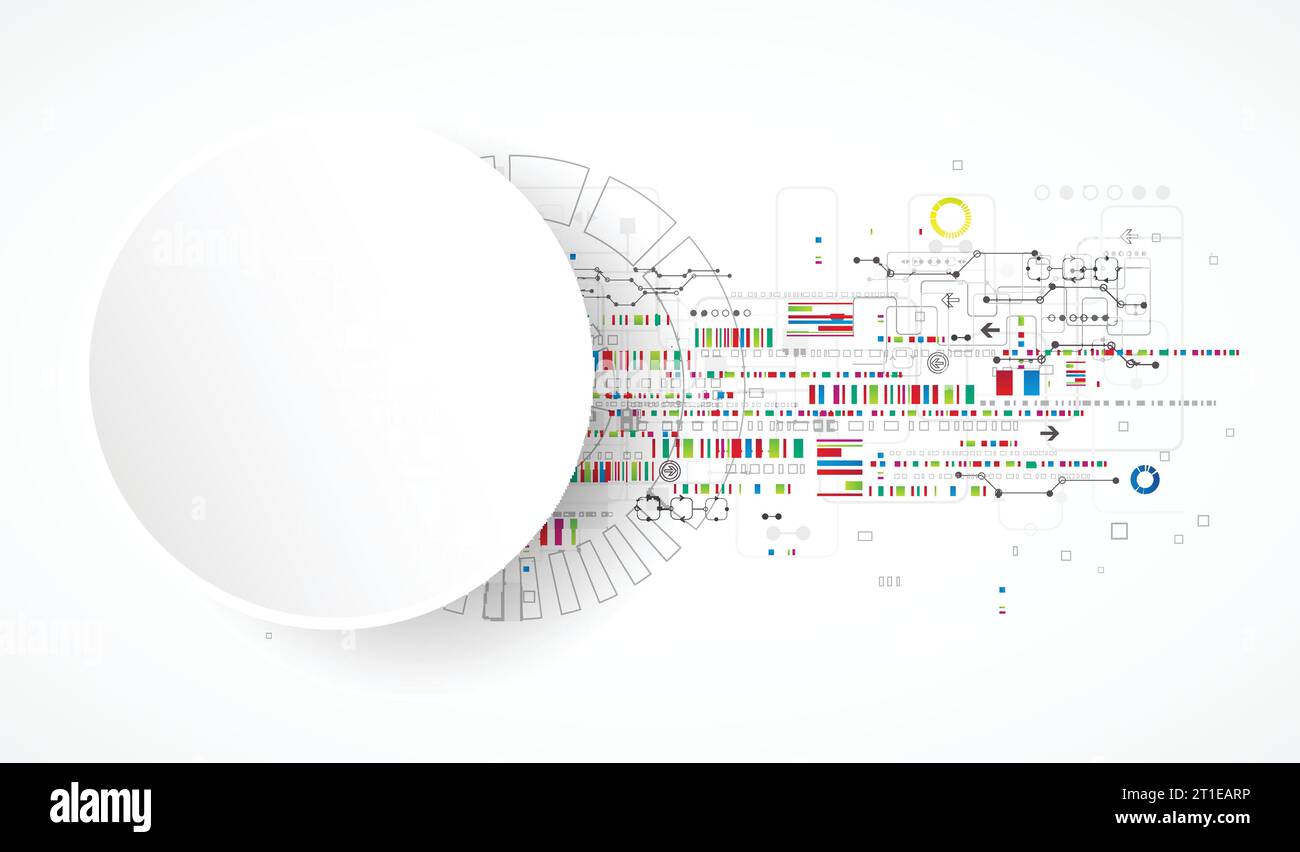 Abstract technology background with various technological elements ...