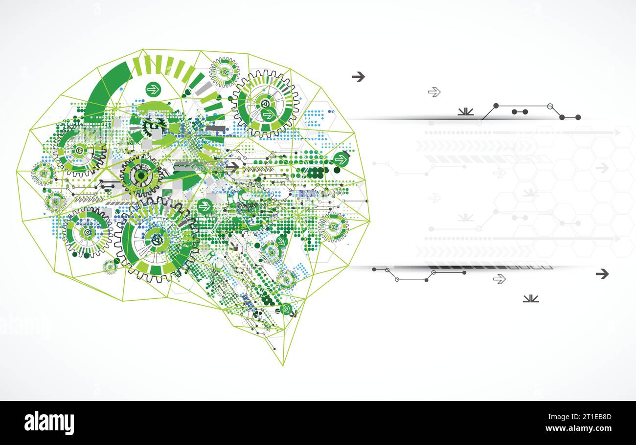 Abstract digital brain,technology concept. Vector Stock Vector Image ...