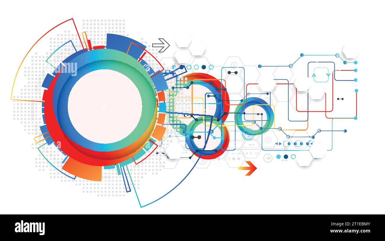 Abstract Technological Background With Various Technological Elements Structure Pattern
