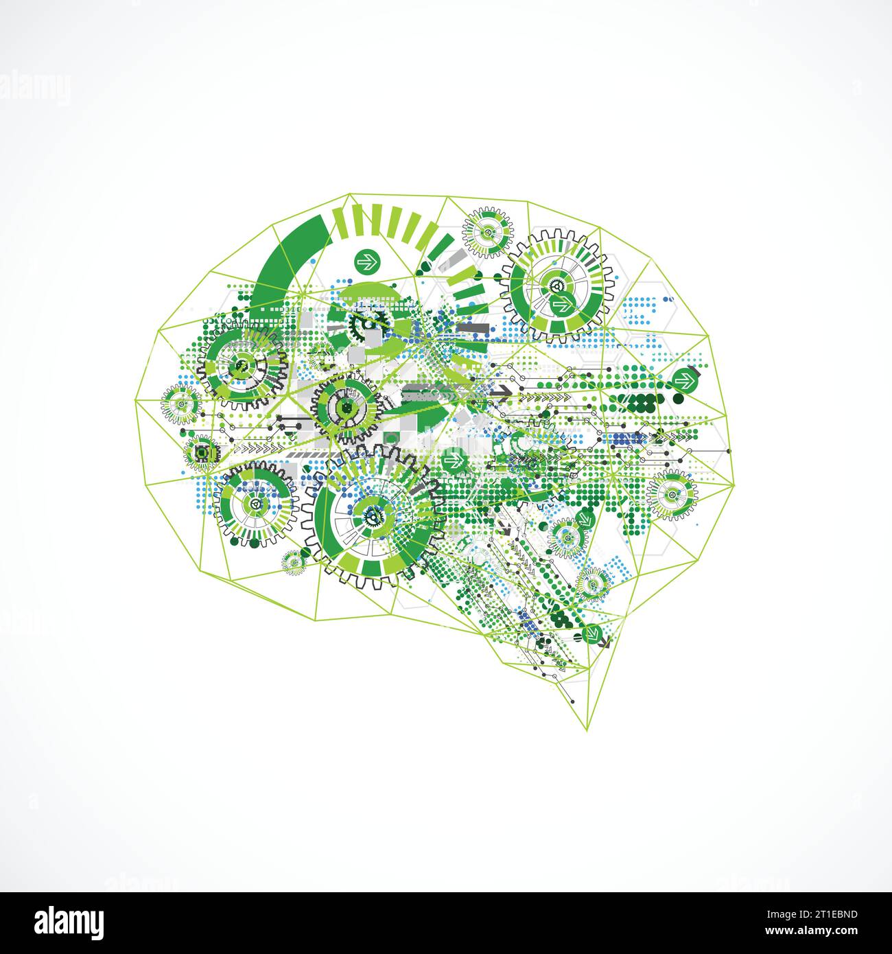 Abstract digital brain,technology concept. Vector Stock Vector Image ...