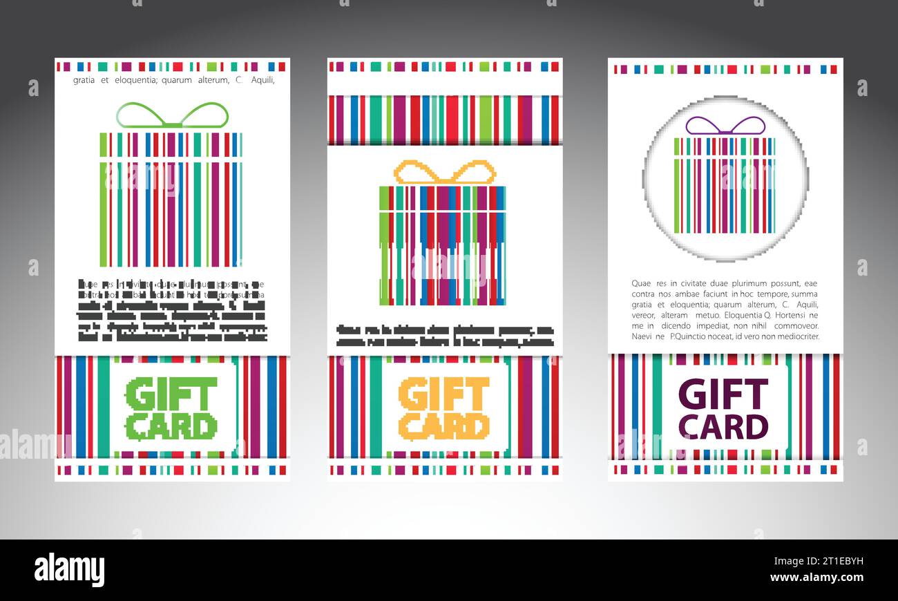 Set of color gift cards. Vector illustration Stock Vector Image & Art ...