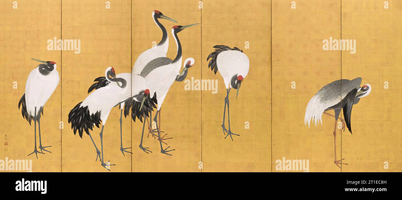 Cranes (image 1 of 20), An'ei period (1772-1780 Stock Photo - Alamy