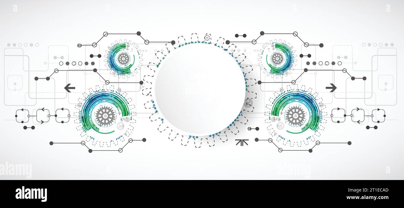 Abstract technological background with various elements. Vector Stock ...