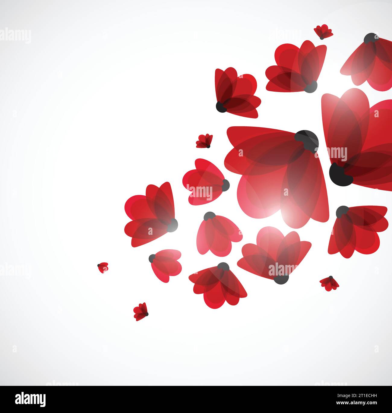 Abstract nature background. Red flowers. Vector Stock Vector Image ...