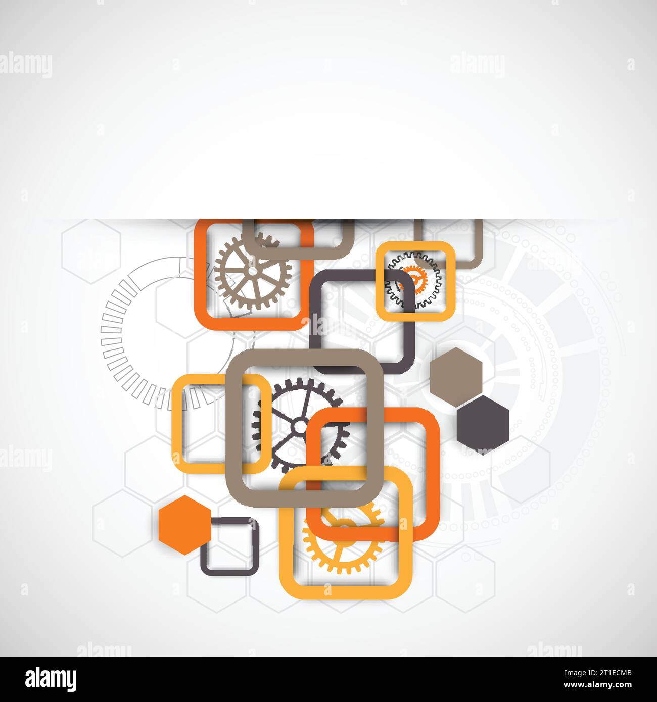 Abstract technology square background with cogwheels. Vector Stock ...