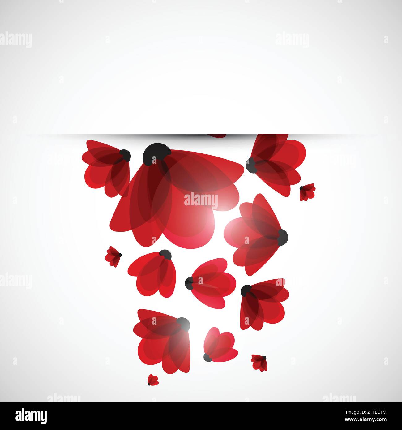 Abstract nature background. Red flowers. Vector Stock Vector Image ...