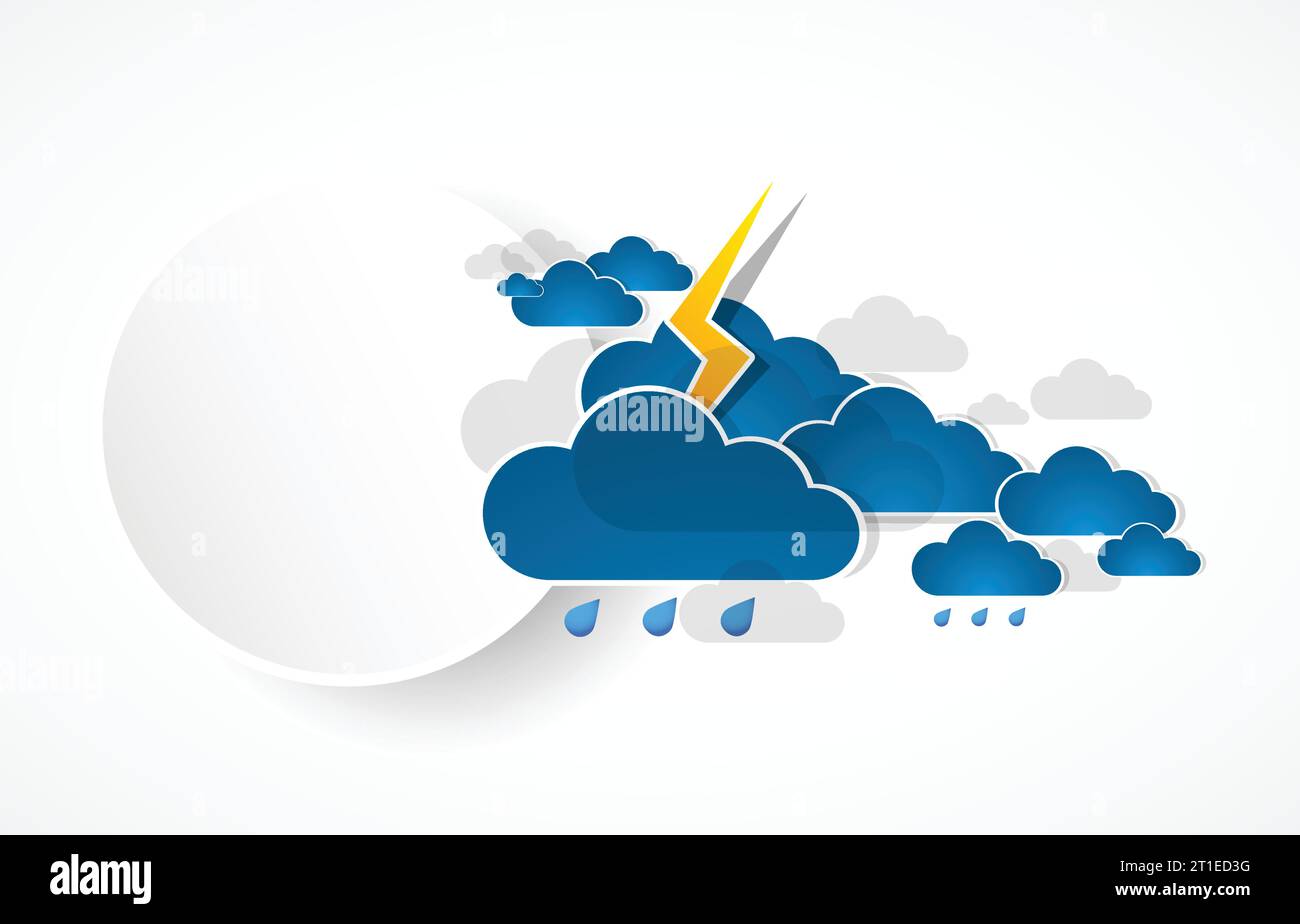 Bad weather background. sky with clouds and lightnings Stock Vector ...