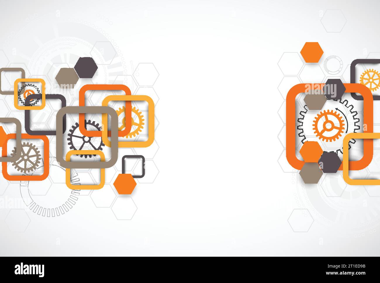 Abstract technology square background with cogwheels. Vector Stock ...