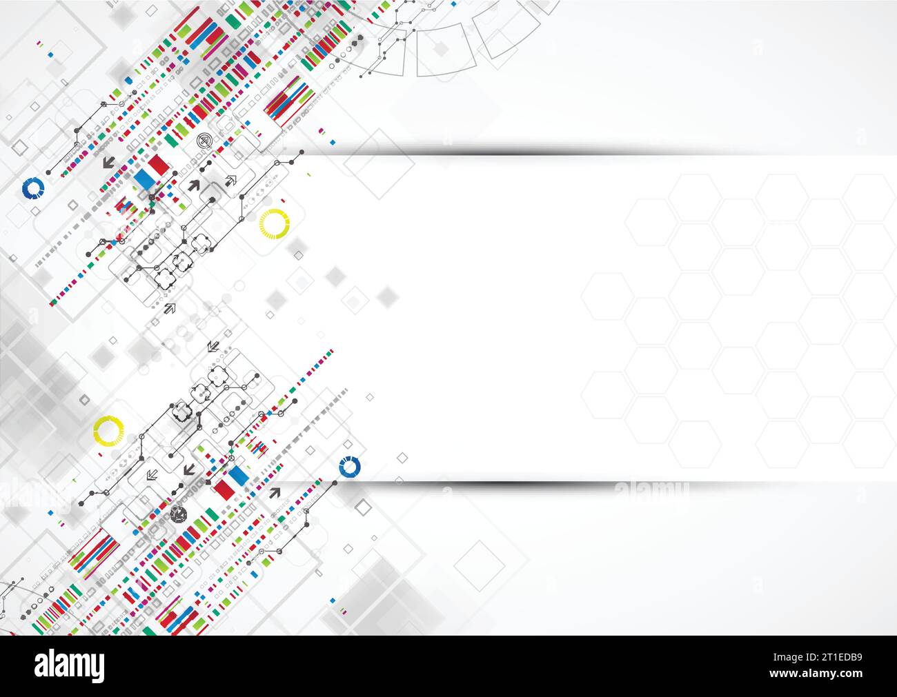 Abstract technology background with various technological elements ...