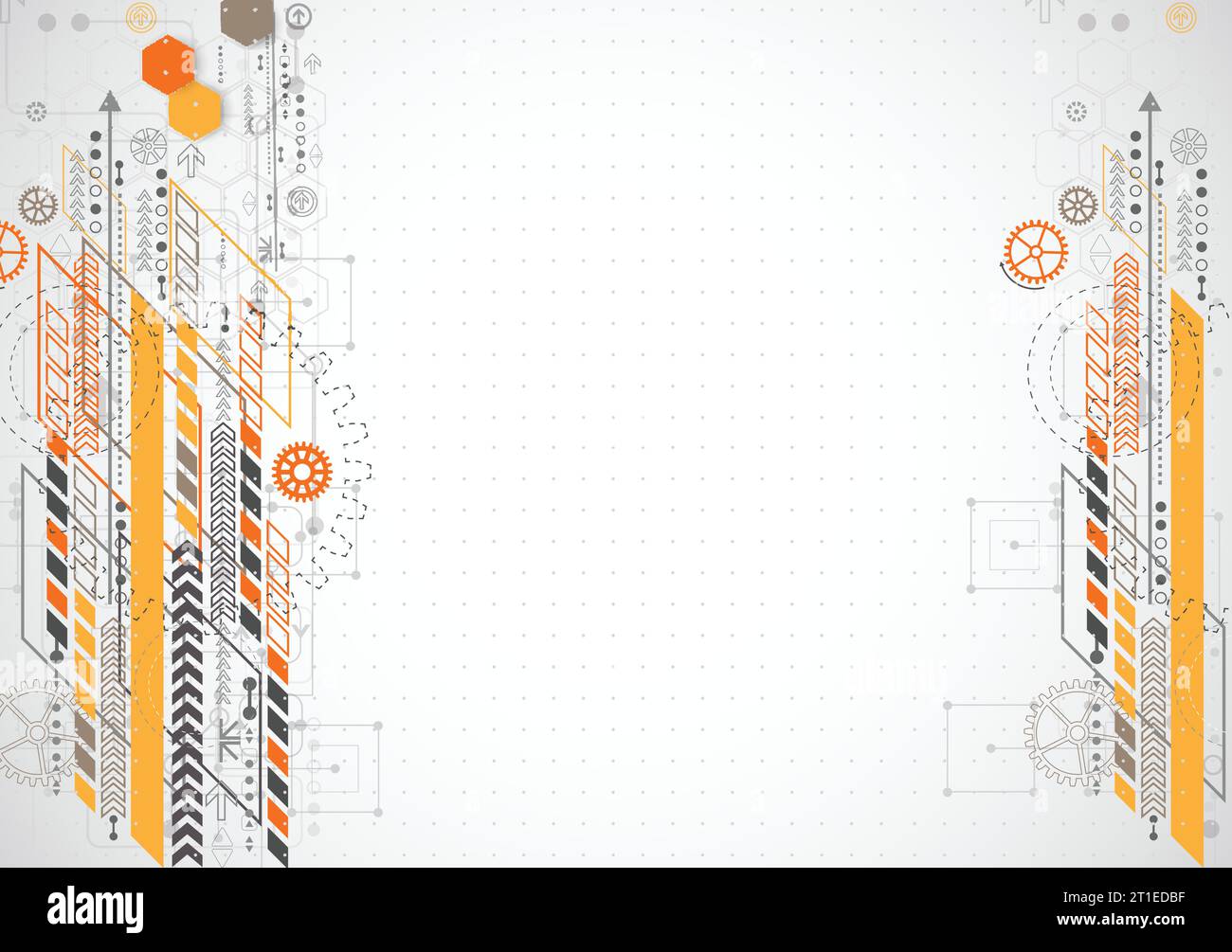 Abstract background with various technological elements. Vector ...