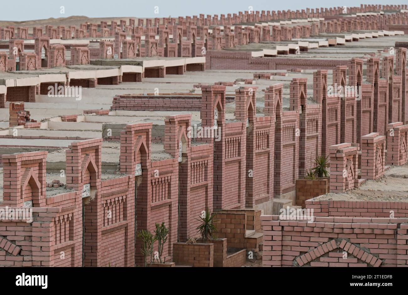 EGYPT, Gizeh, new township 6th of october in the desert, cemetery ...