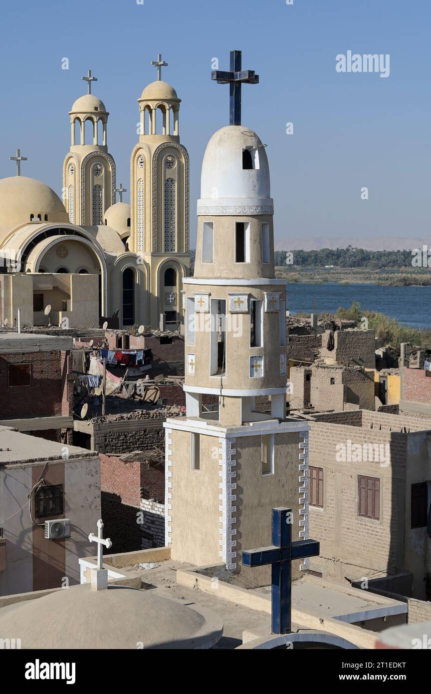 EGYPT, Asyut, village El-Nikhila, copt Church of Great Martyr Mina ...