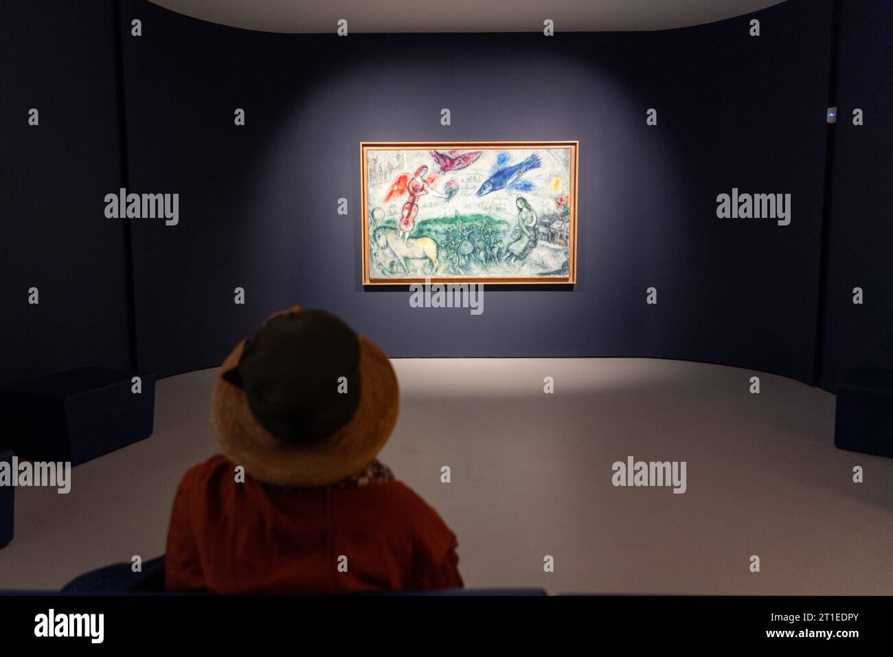 Ceret (south of France): the Modern Art Museum. Woman viewed from ...