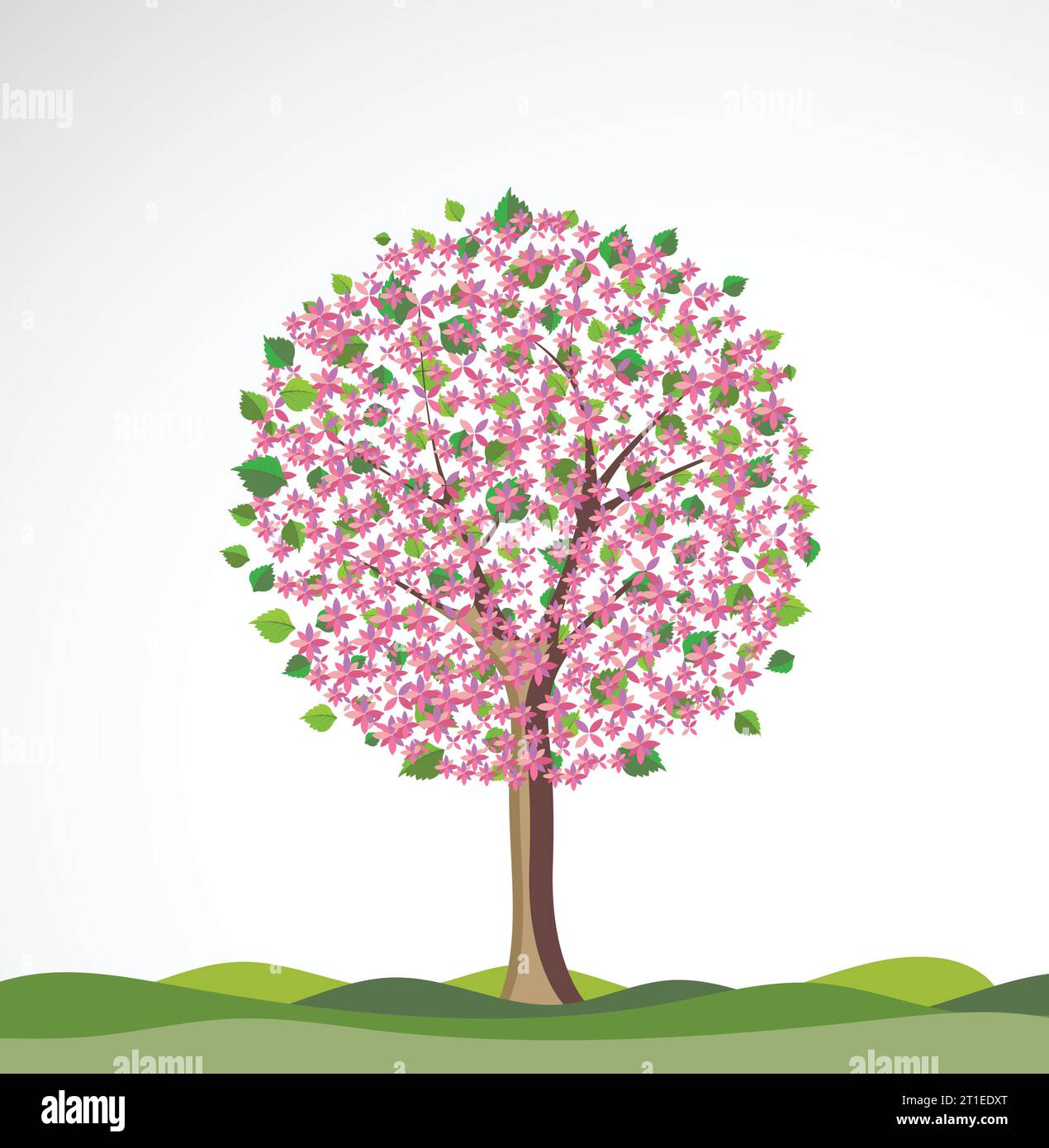 Spring background with flowering tree. Vector Stock Vector Image & Art ...