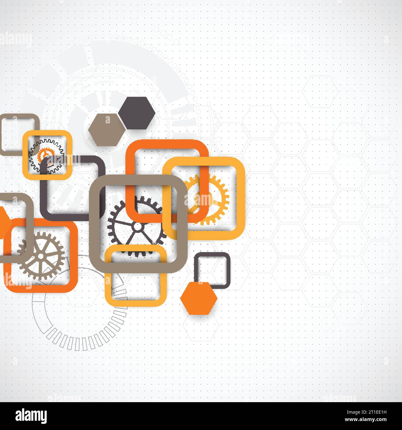 Abstract technology square background with cogwheels. Vector Stock ...