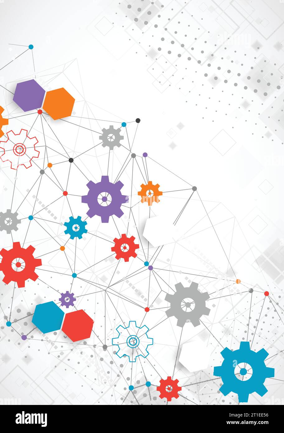 Abstract cogwheel technology net background. Vector Stock Vector Image ...