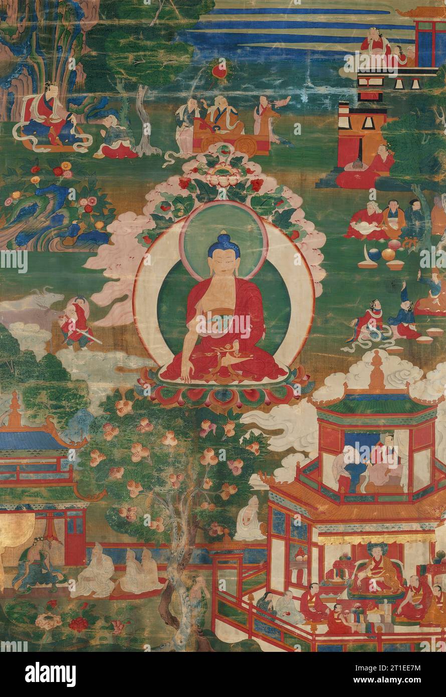 Buddha Shakyamuni and Narrative Scenes, 18th century Stock Photo - Alamy