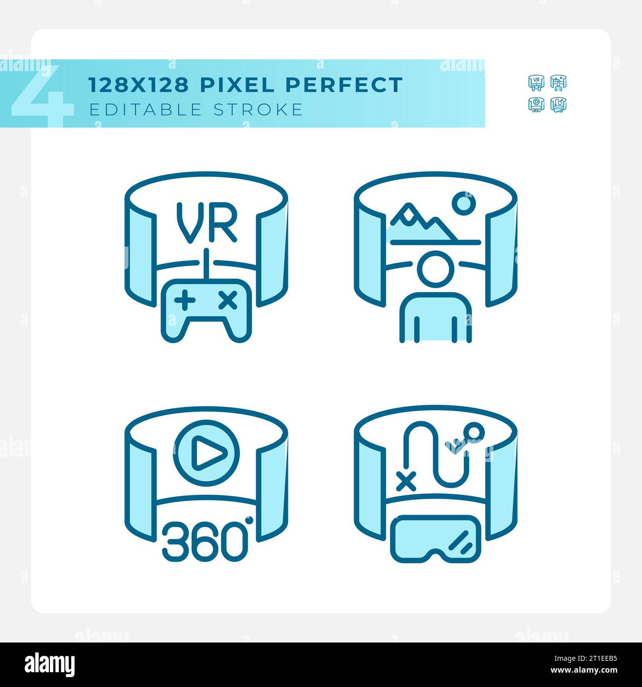 Pixel perfect blue VR, AR and MR icons set Stock Vector Image & Art - Alamy