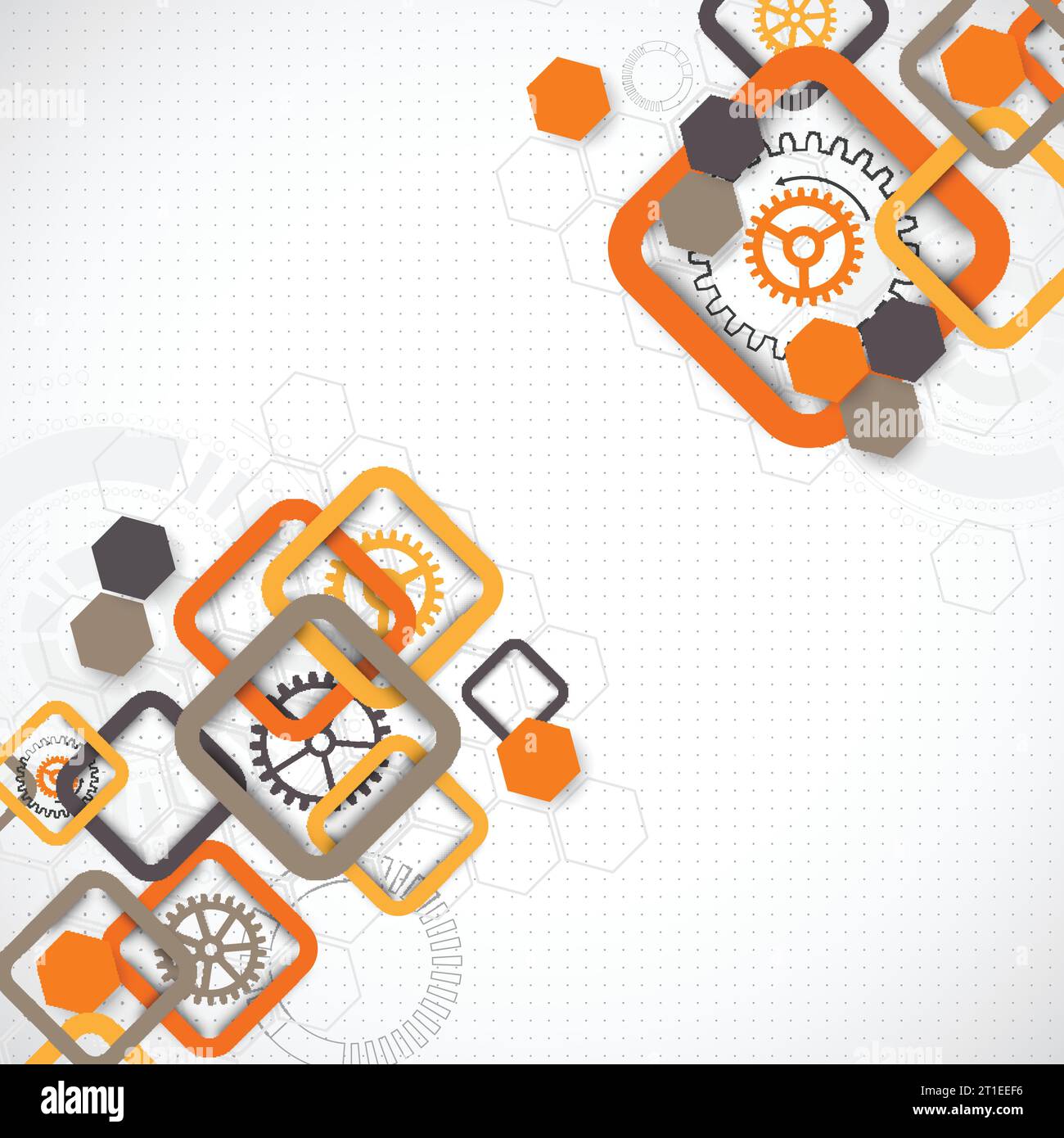 Abstract technology square background with cogwheels. Vector Stock ...
