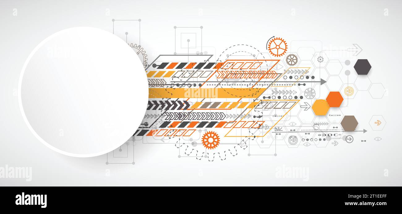 Abstract background with various technological elements. Vector ...