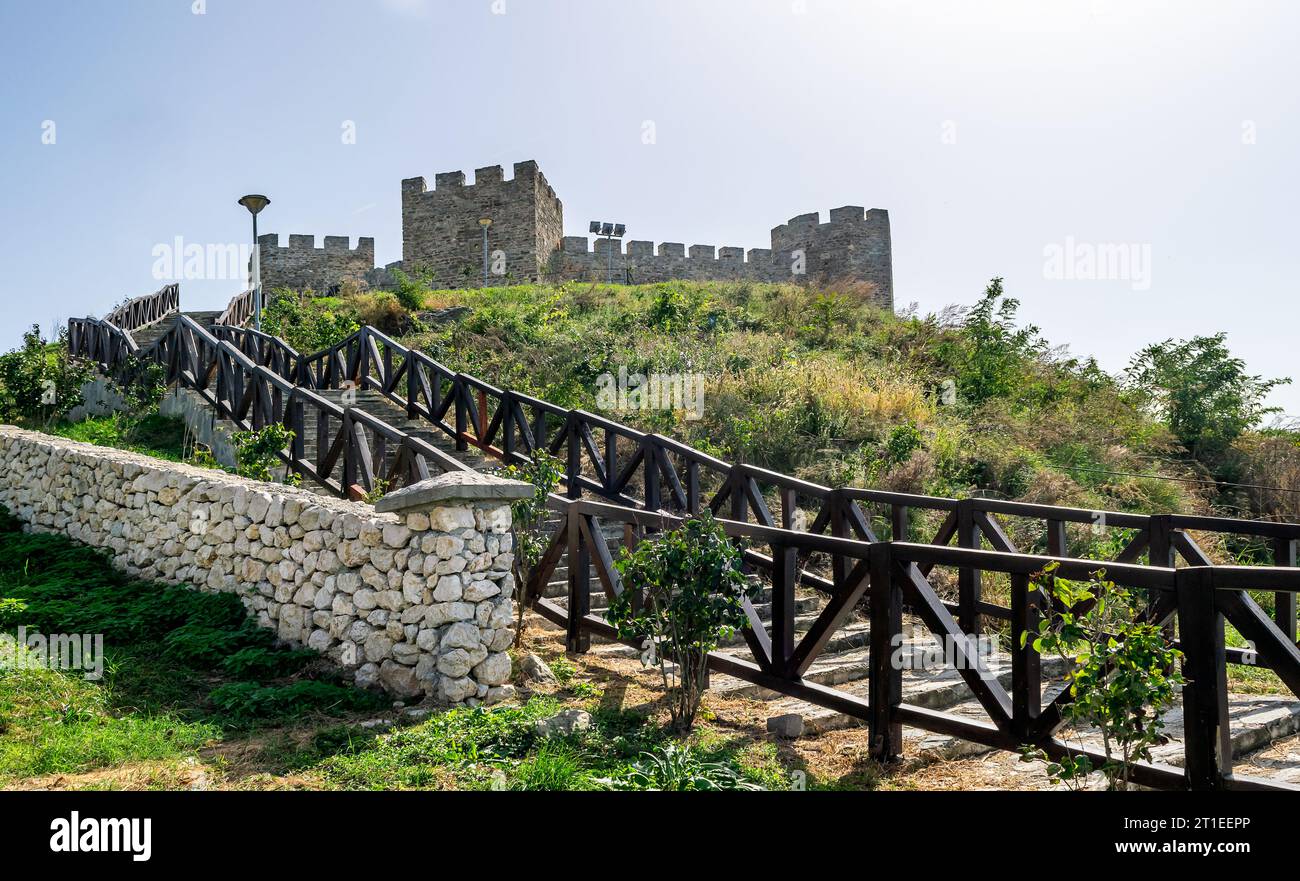 Medieval Ram fortress on the bank of Danube river in Serbia on a ...