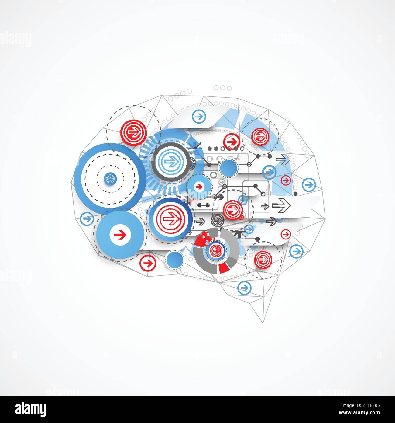 Abstract digital brain,technology concept. Vector Stock Vector Image ...