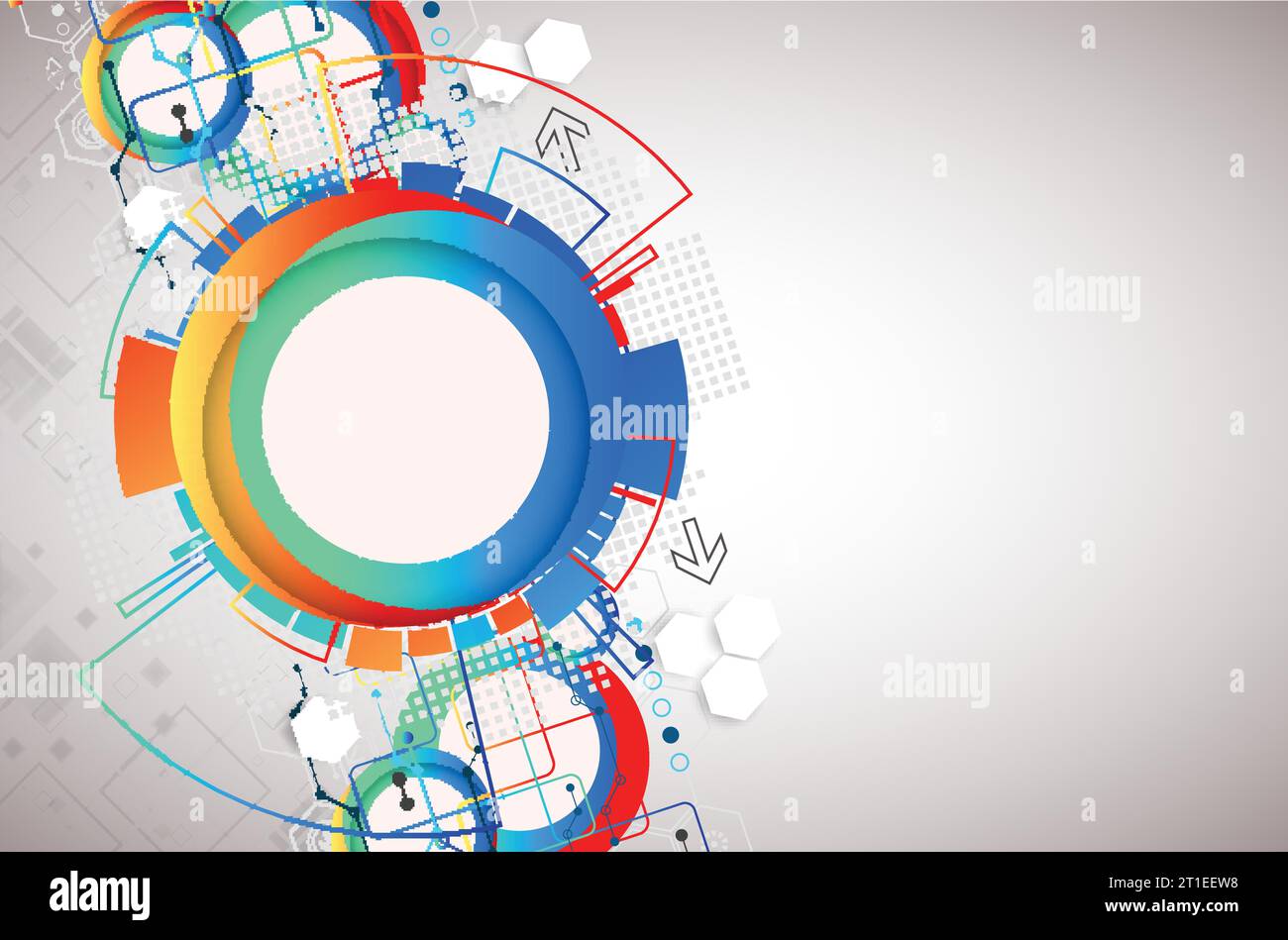 Abstract technological background with various technological elements. Structure pattern ...