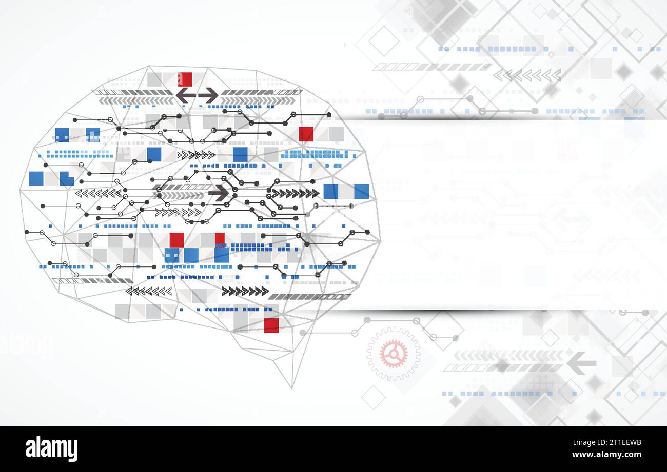 Abstract digital brain,technology concept. Vector Stock Vector Image ...