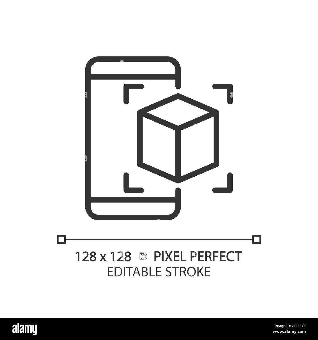 2D thin linear black AR application icon Stock Vector Image & Art - Alamy